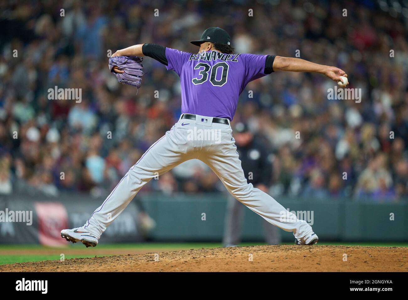 September 24 2021: Colorado pitcher Julian Fernandez (30) throws a ...