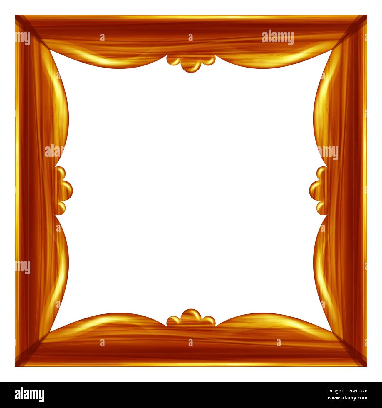 Beautiful wooden frame with antique design Stock Photo - Alamy