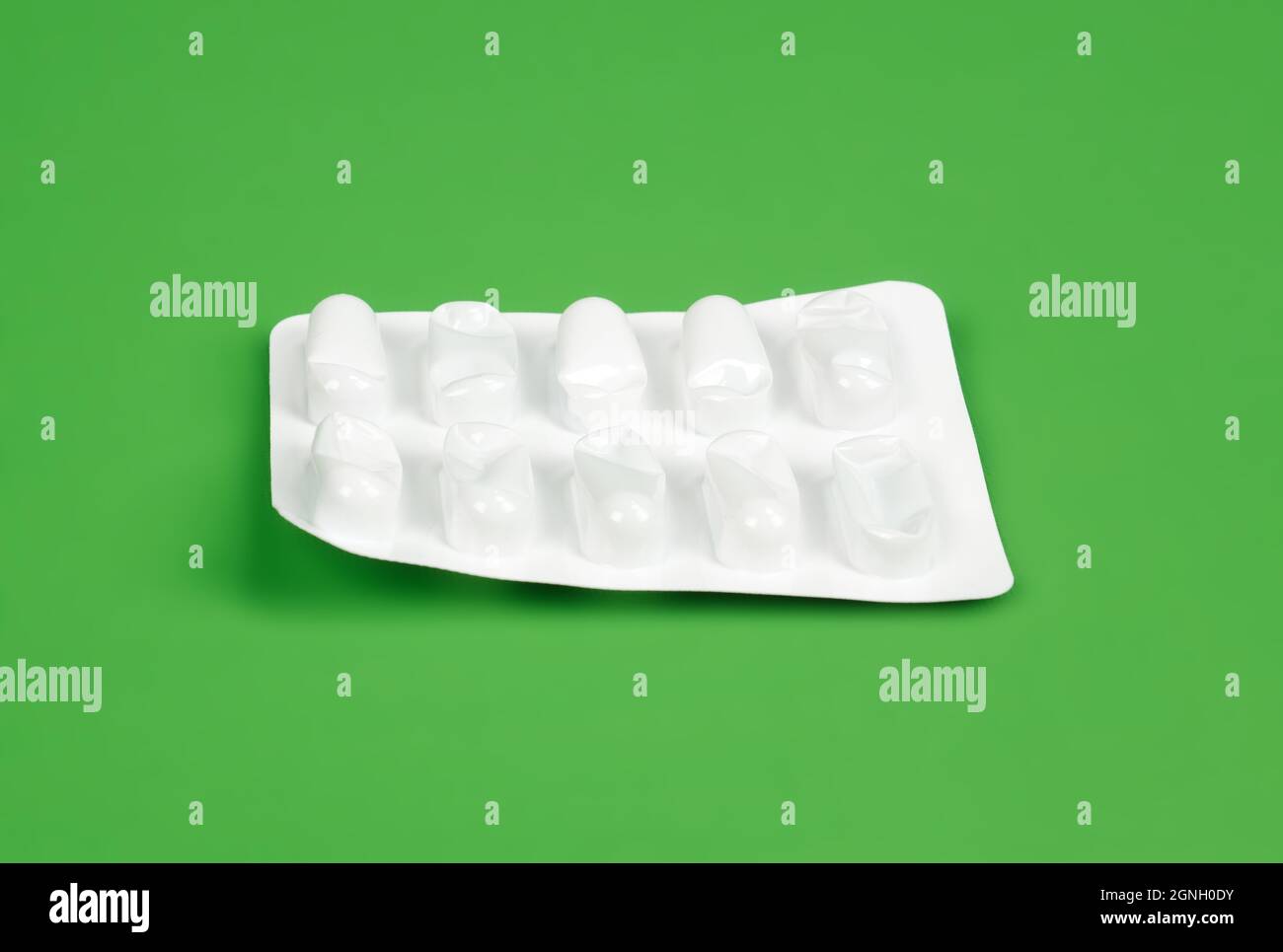 empty pill packets. top view isolated empty white medicine package on ...