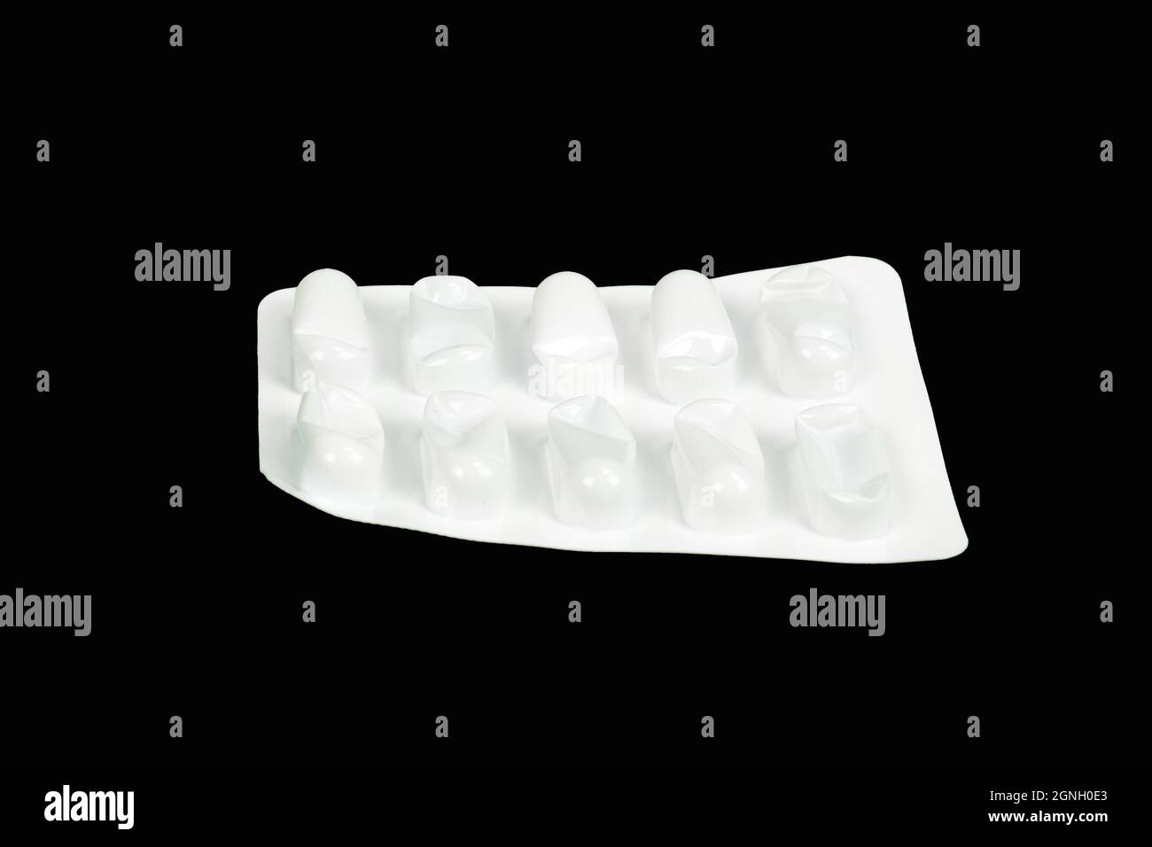 empty pill packets. top view isolated empty white medicine package on ...