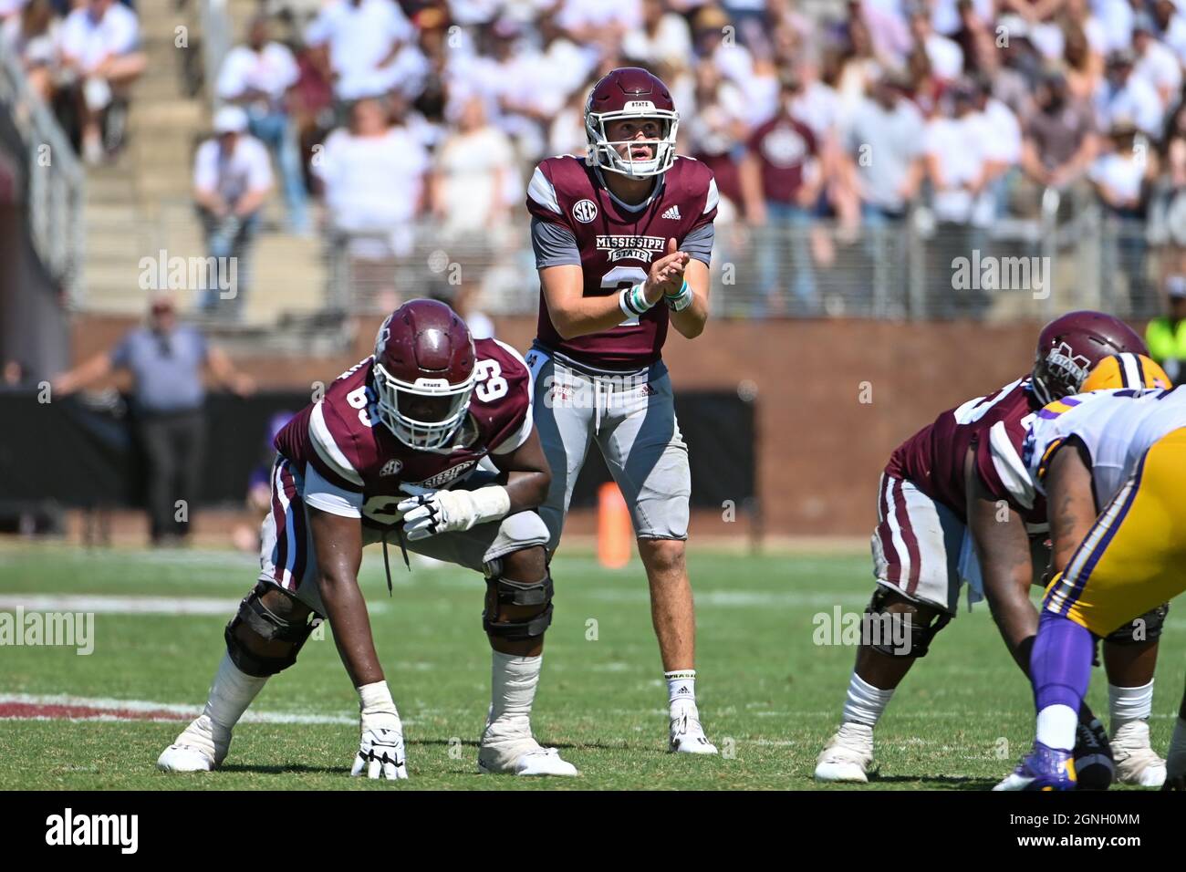 September 25, 2021: Mississippi State Bulldogs quarterback Will Rogers ...