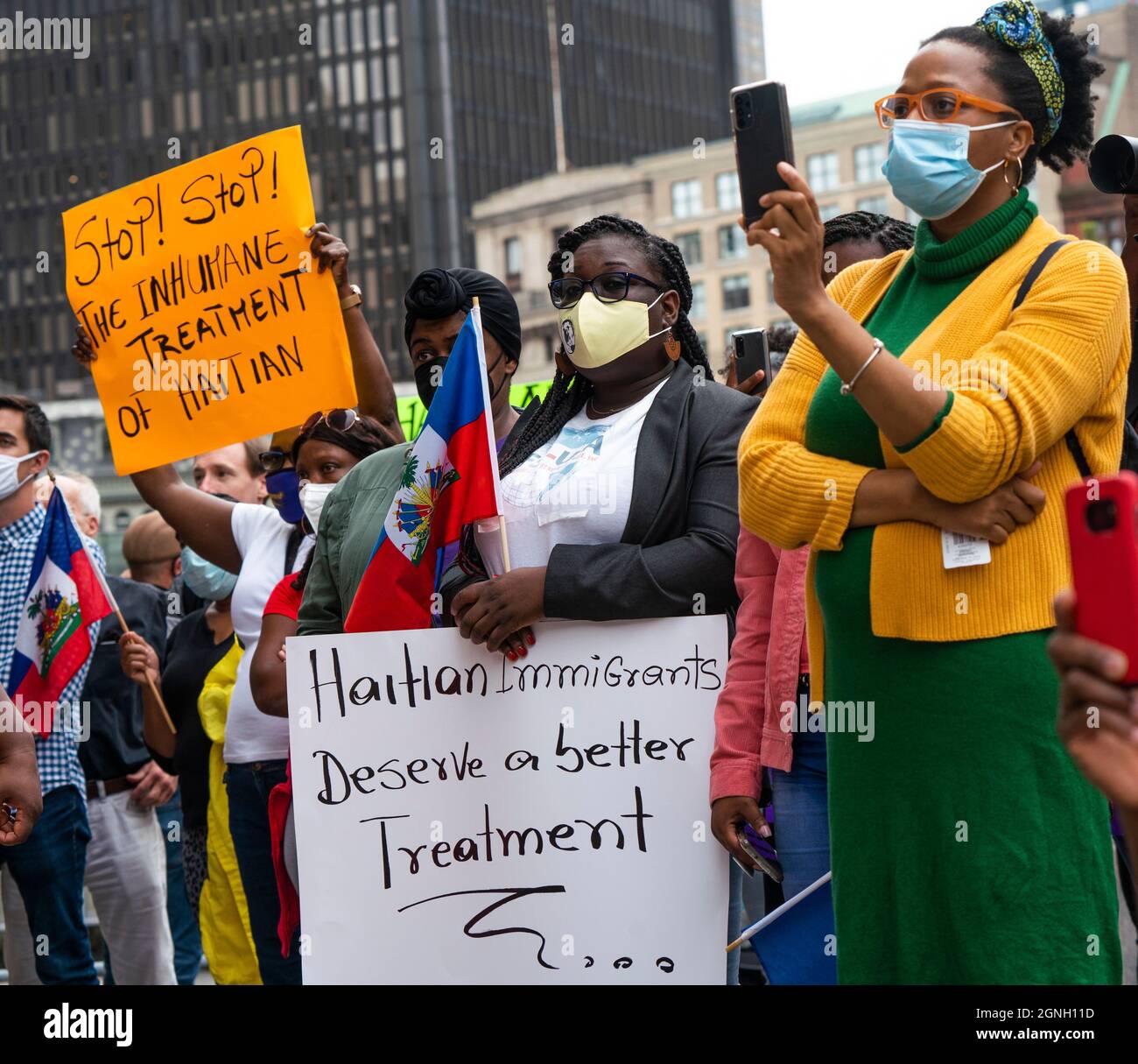 September 24, 2021, Boston, Massachusetts, USA: Protesters rally with ...