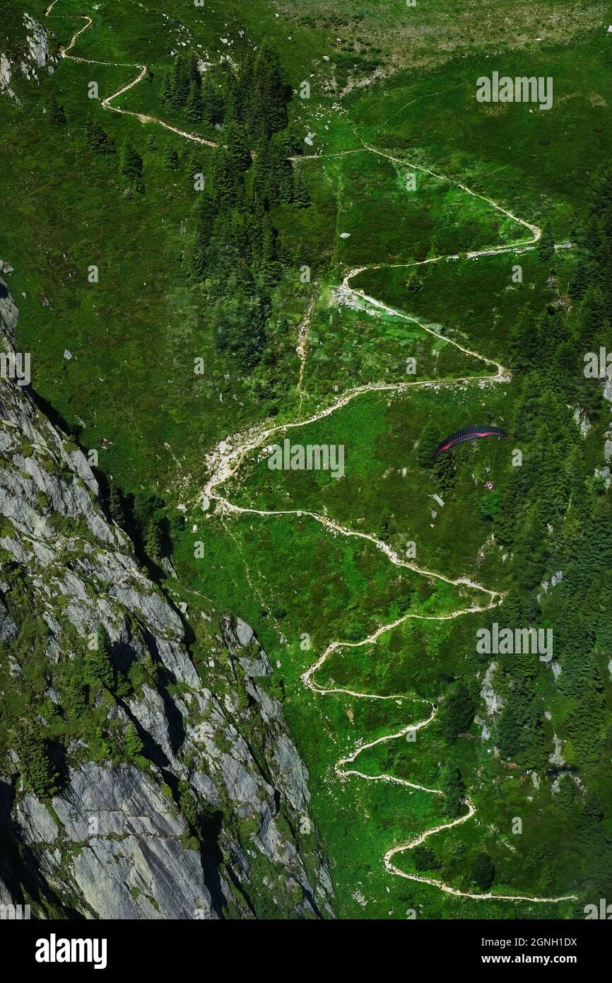 Planpraz ski slopes during the summer above Chamonix on the Tour du ...