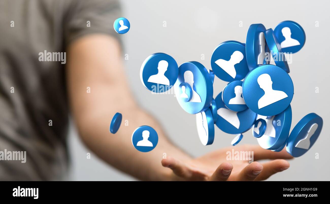 3d rendering of a videoconference group of people talking on a social ...