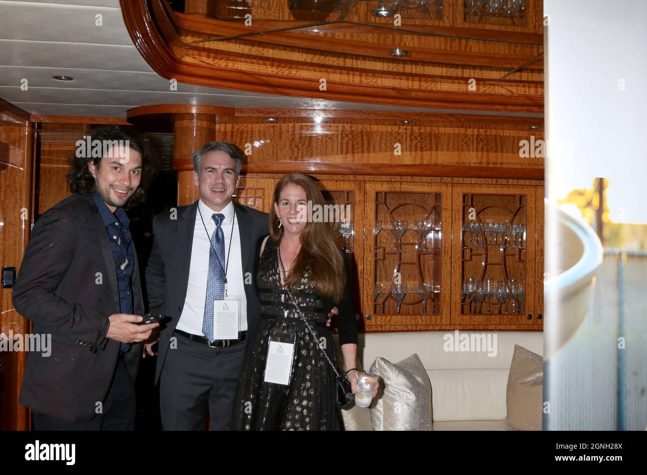 LOS ANGELES - SEP 24: Jared Januschka, Chad Parks, Erin Keefer at the 2021 Catalina Film ...