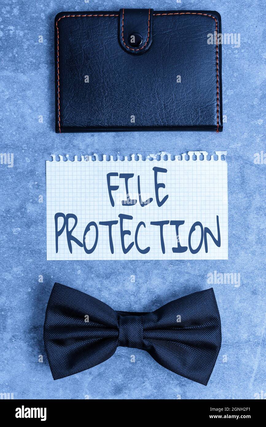 Text Sign Showing File Protection Business Approach Preventing