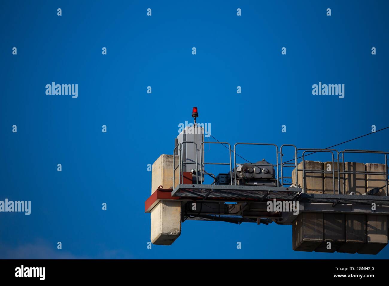 Counterweight and drive of the construction crane. Photo taken in good ...