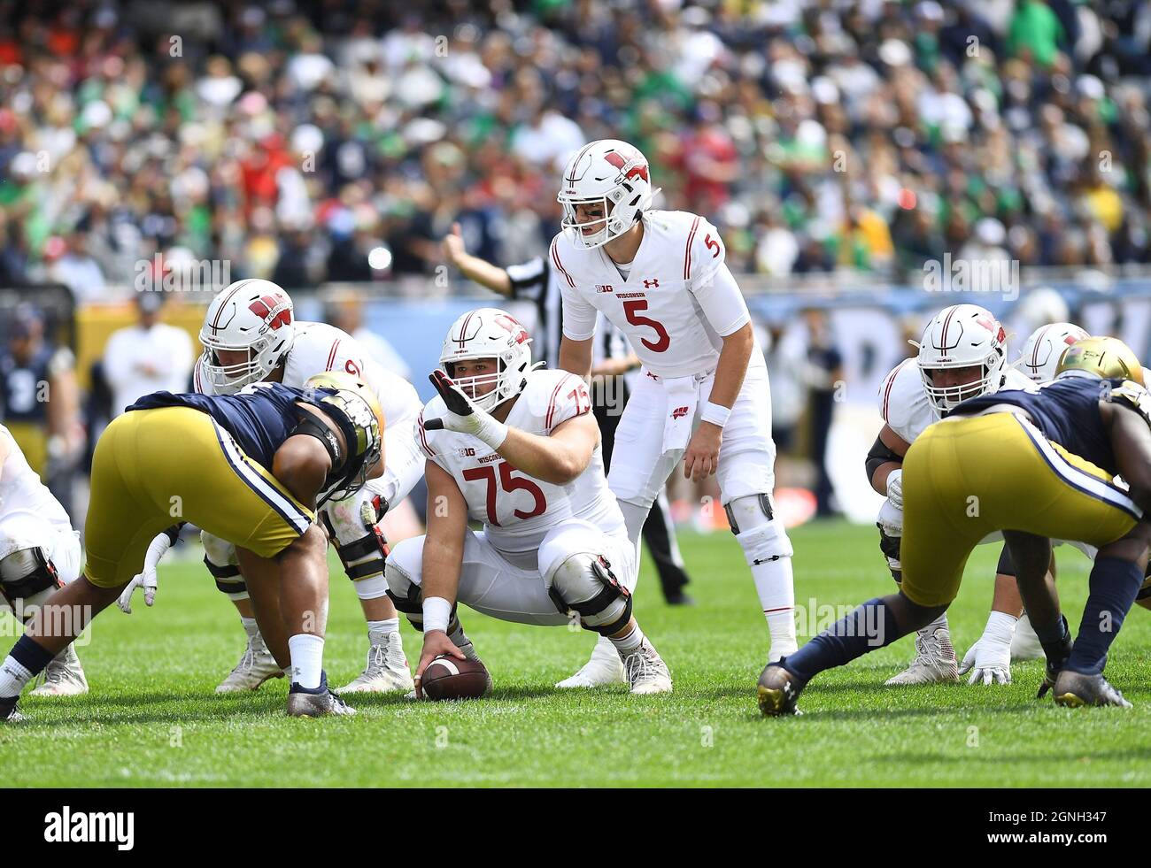 September 25, 2021: Wisconsin Badgers offensive lineman Joe Tippmann ...