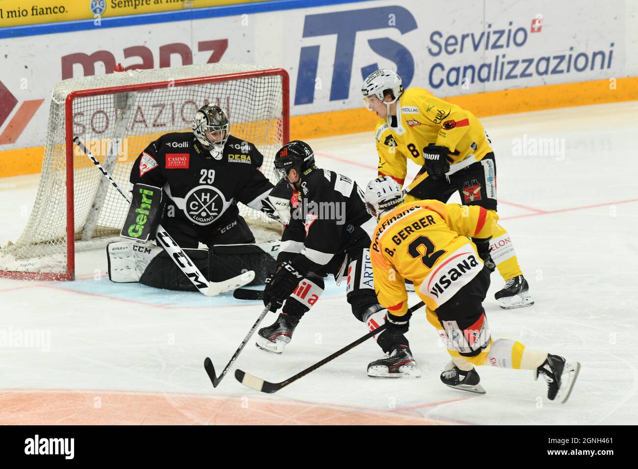 Gerber Beat SC Berna and THIBAULT FATTON Lugano Hockey HC Lugano Vs. SC ...