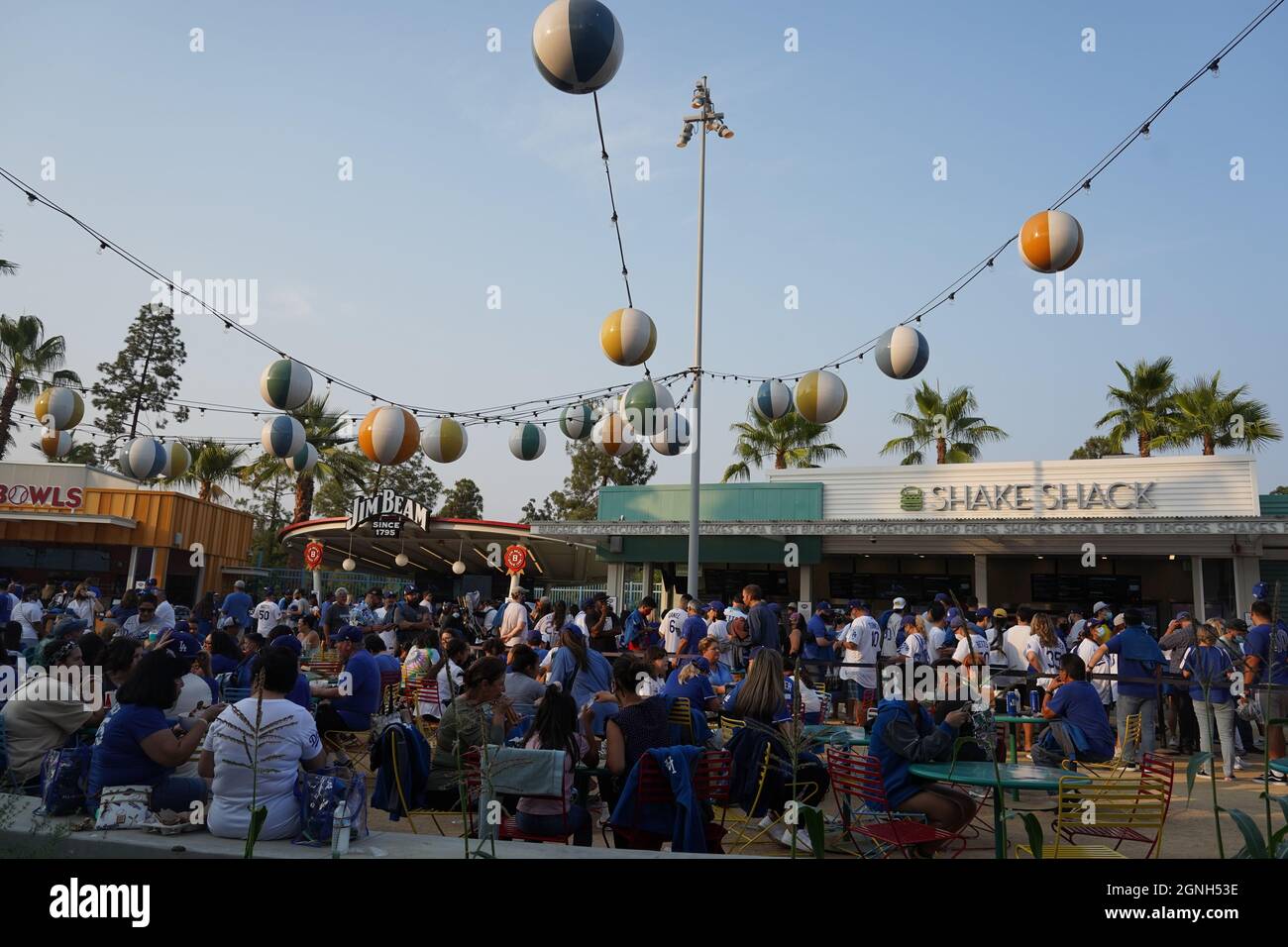 A general view of the Shake Shack in the Dodger Stadium center field ...