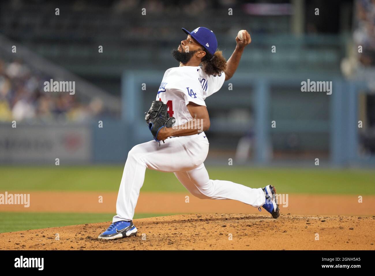 Los Angeles Dodgers pitcher Andre Jackson (94) throws in his MLB debut ...