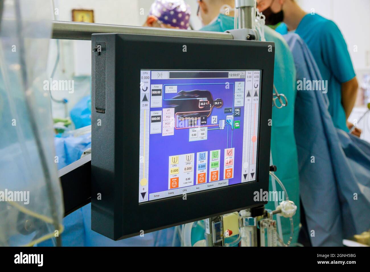 Operating room for during heart surgery lung machine in apparatus ...