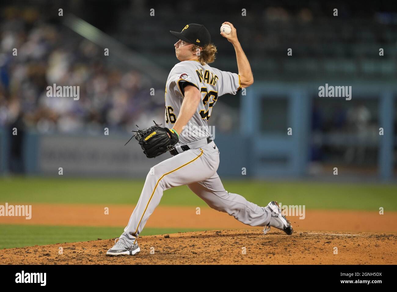 Pittsburgh Pirates relief pitcher Nick Mears (36) delivers a pitch ...