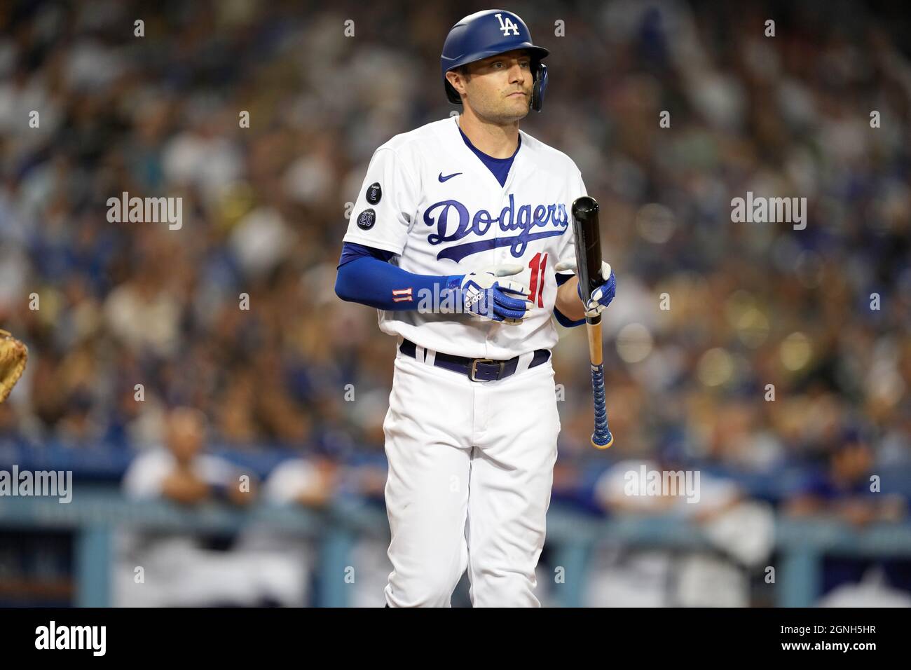 Los Angeles Dodgers left fielder AJ Pollock (11) during a MLB game against the Pittsburgh ...