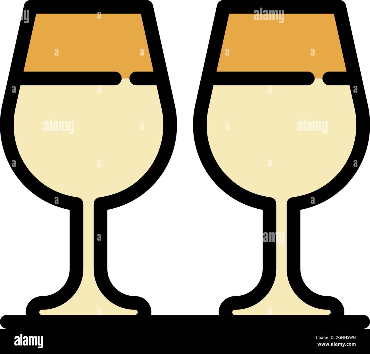 Bar glasses icon. Outline bar glasses vector icon color flat isolated ...