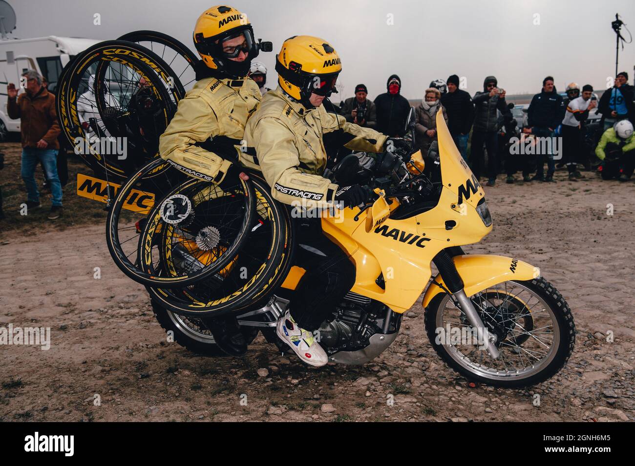 14/04/2019 Paris–Roubaix. It was the 117th edition of Paris–Roubaix. The yellow mavic bike ...