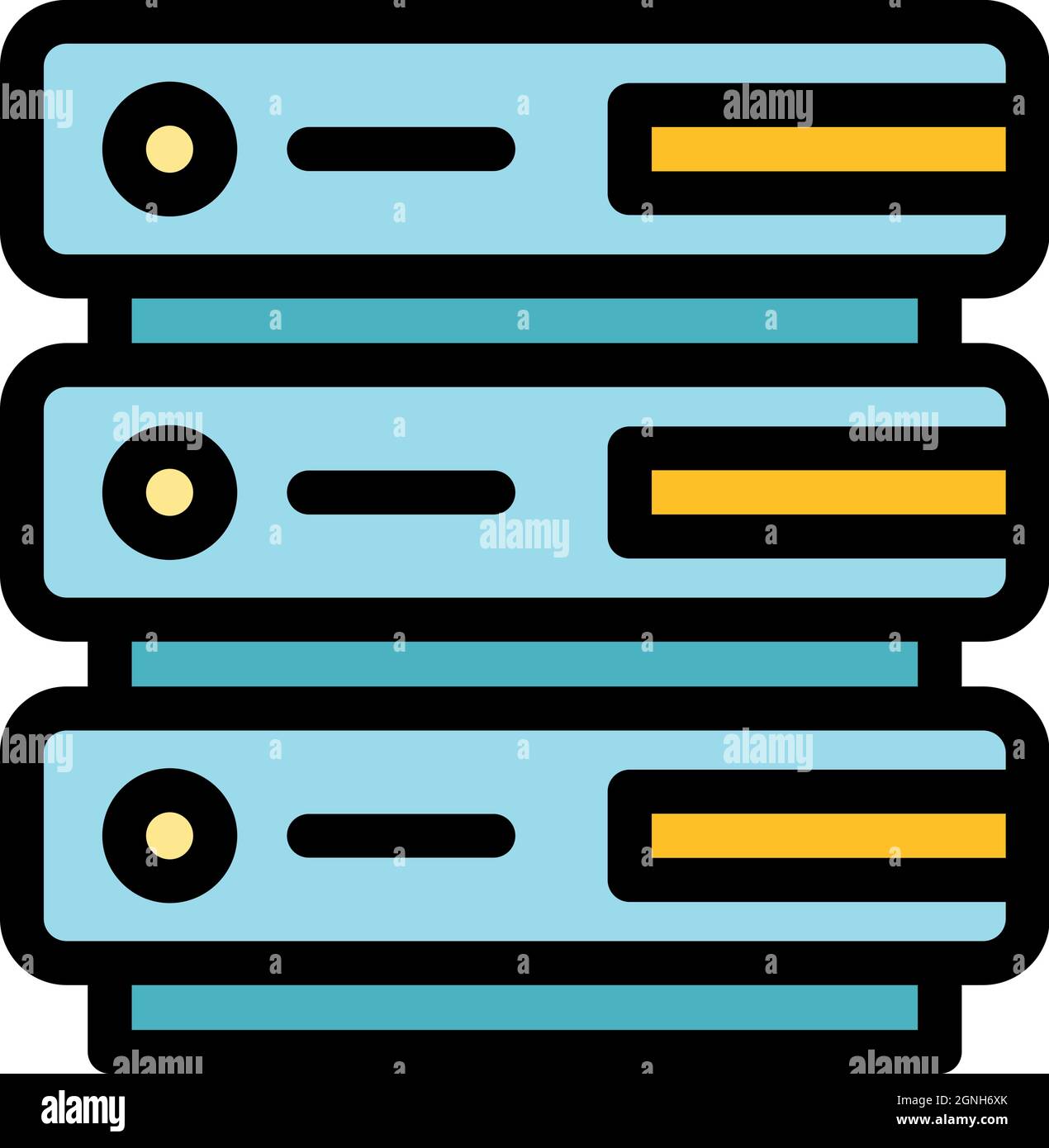 Modern server icon. Outline modern server vector icon color flat ...