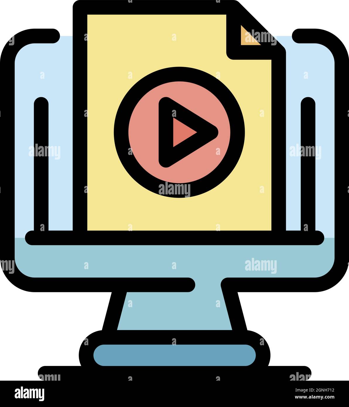 Computer video record icon. Outline computer video record vector icon ...