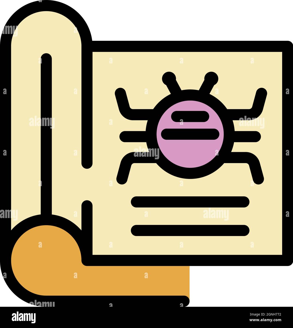 Hoax bug icon. Outline hoax bug vector icon color flat isolated Stock ...