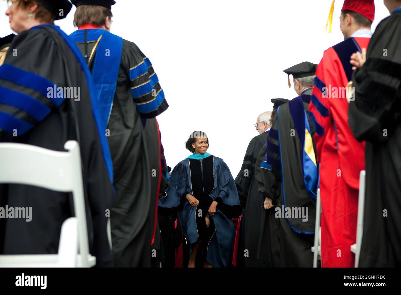 First Lady Michelle Obama attends the commencement ceremony at George ...