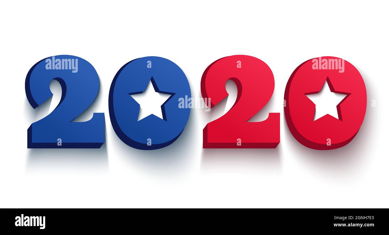 Vector vintage banner with 2020 for Christmas and New year. Election ...