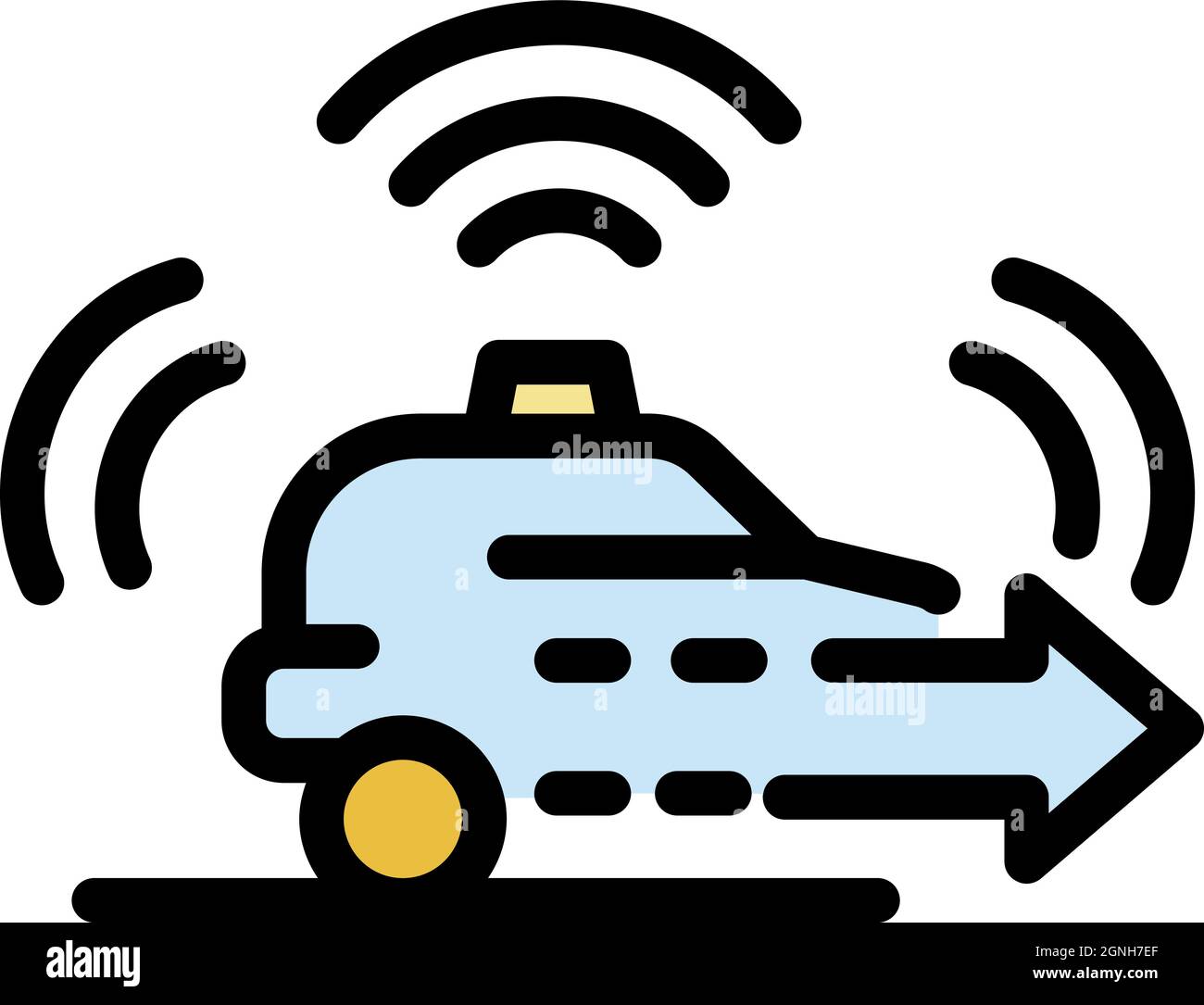 Driverless car icon. Outline driverless car vector icon color flat ...