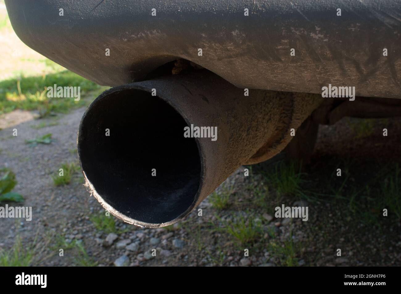 Exhaust pipe of a car Stock Photo - Alamy