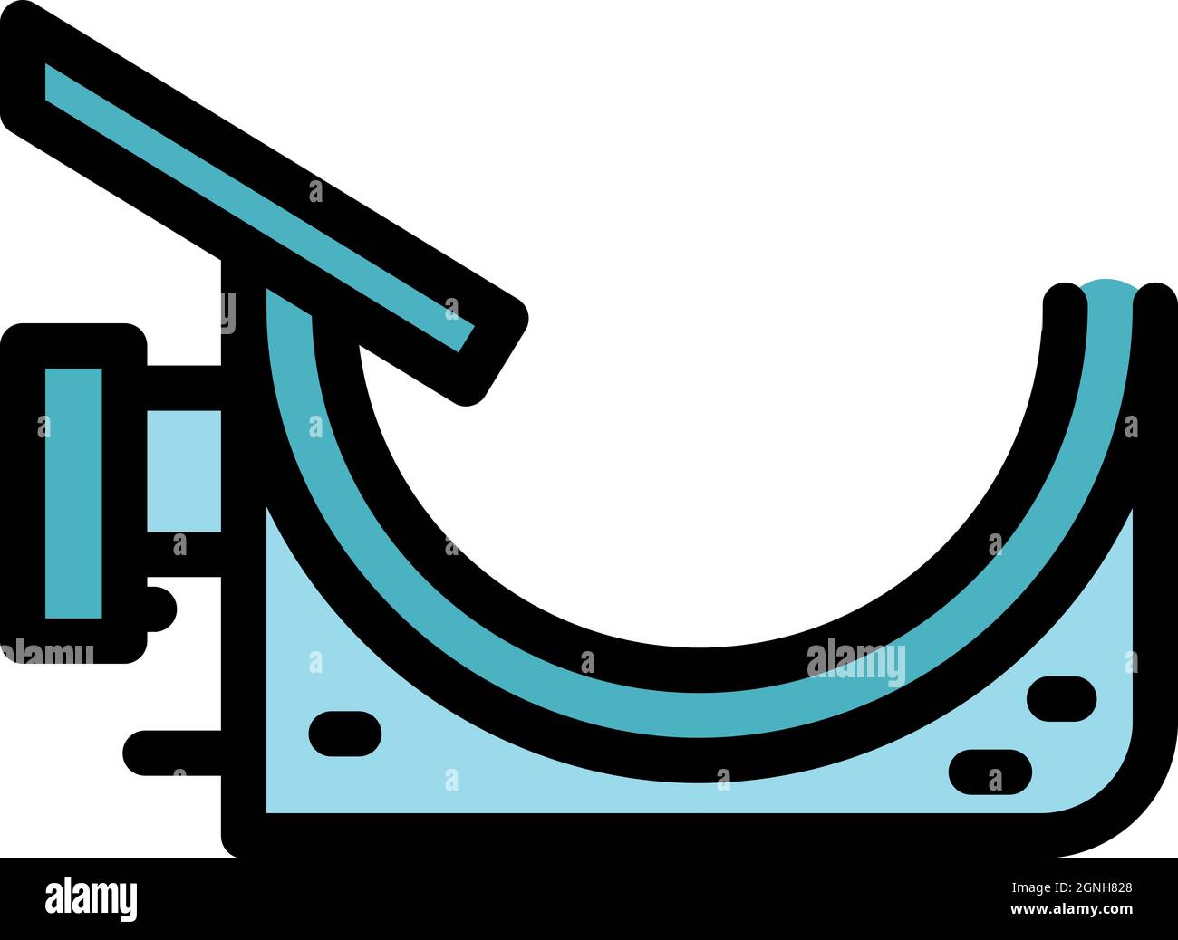 Exterior gutter icon. Outline exterior gutter vector icon color flat ...