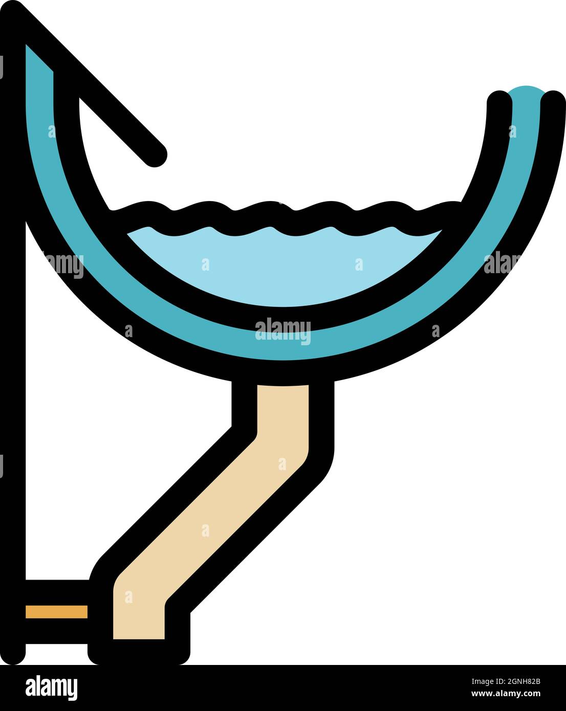 Downspout gutter icon. Outline downspout gutter vector icon color flat ...
