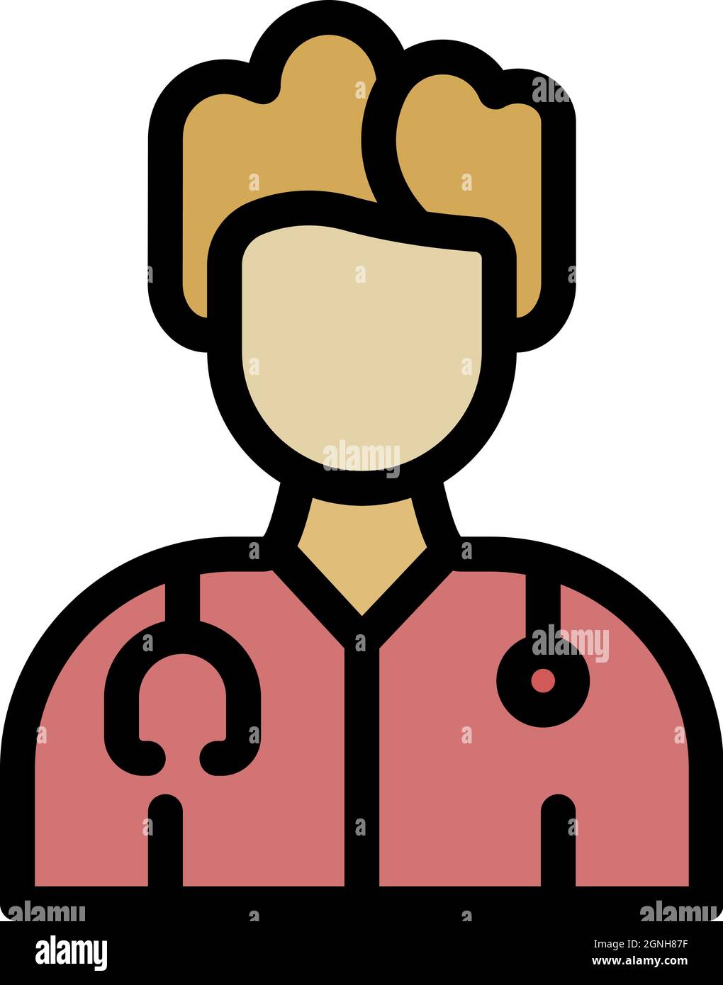 Medical man icon. Outline medical man vector icon color flat isolated ...