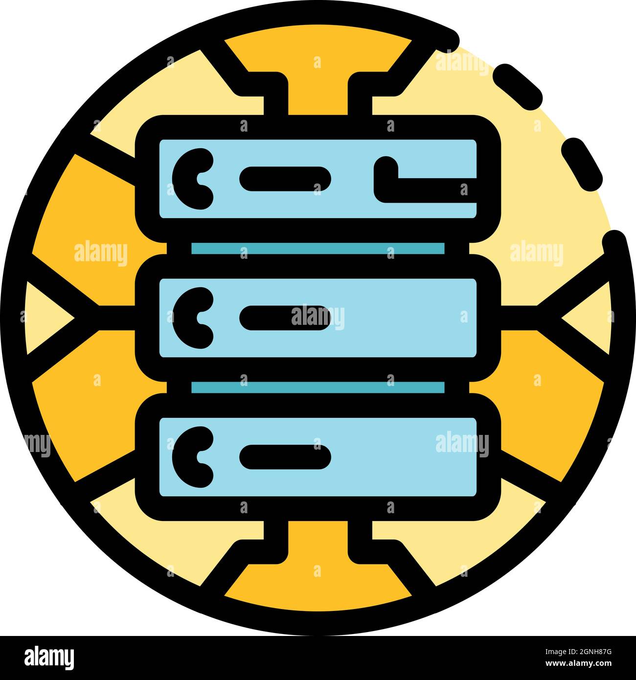 Global server data icon. Outline global server data vector icon color flat isolated Stock Vector ...