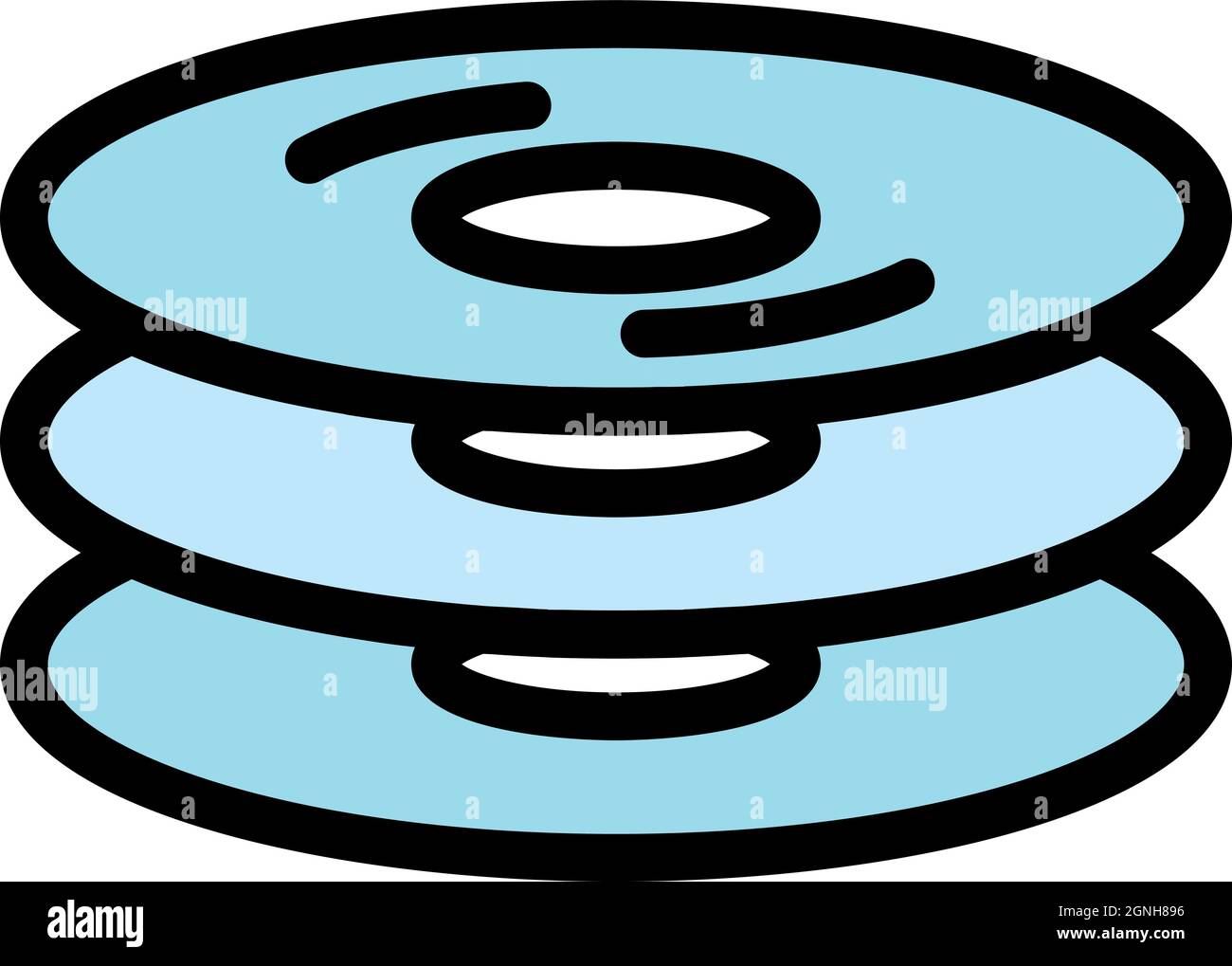 Cd stack icon. Outline cd stack vector icon color flat isolated Stock ...