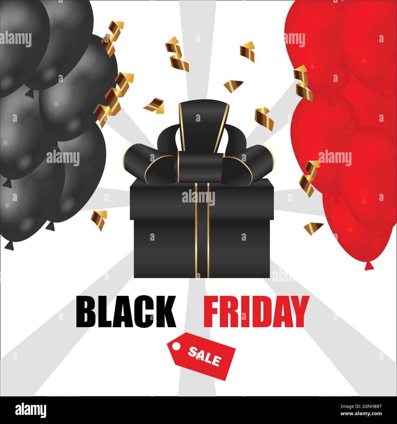 SPECTACULAR BANNER WITH BLACK AND RED BALLOONS ON WHITE BACKGROUND ...