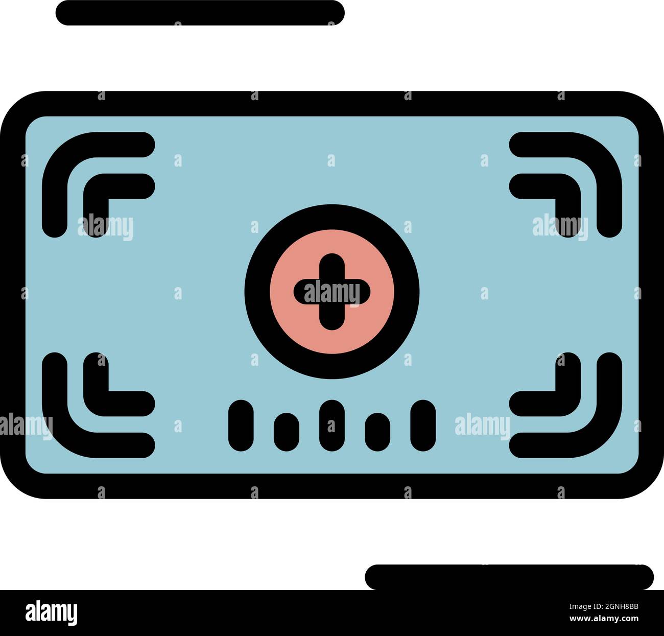 Focus screen record icon. Outline focus screen record vector icon color ...