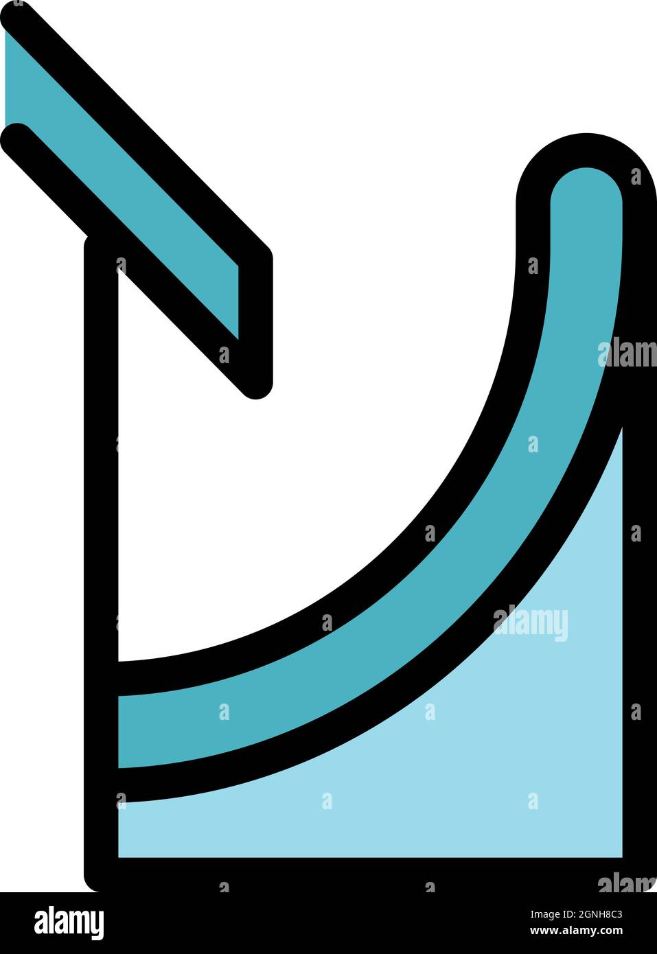 Structure Gutter Icon Outline Structure Gutter Vector Icon Color Flat Isolated Stock Vector