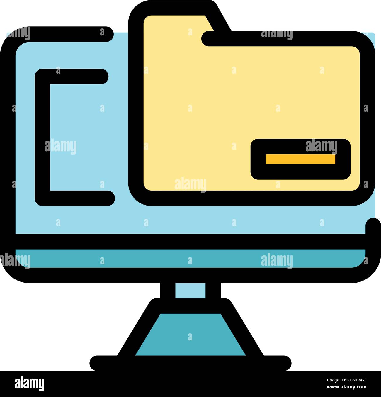 Computer file folder icon. Outline computer file folder vector icon color flat isolated Stock ...