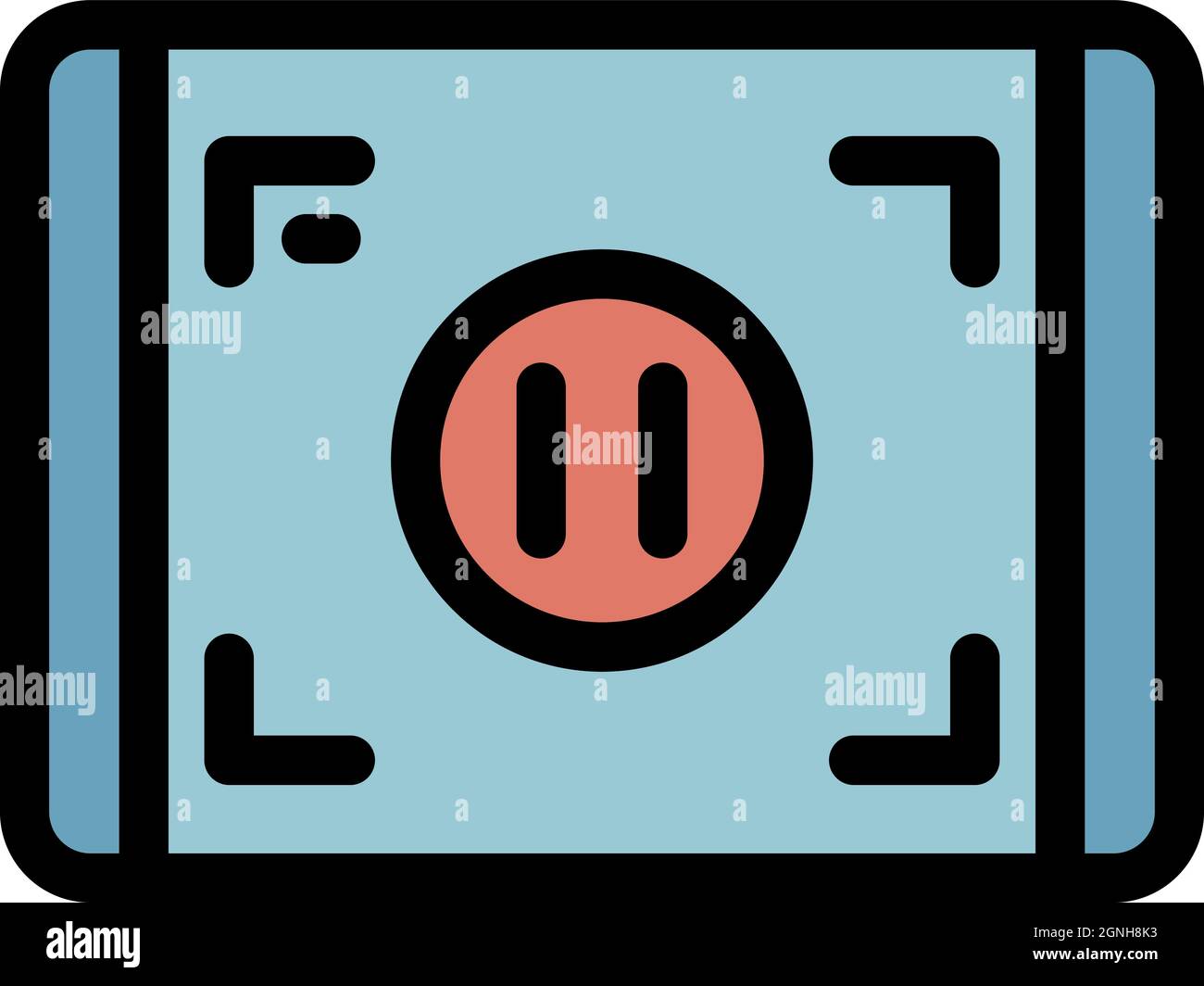 Pause screen record icon. Outline pause screen record vector icon color ...