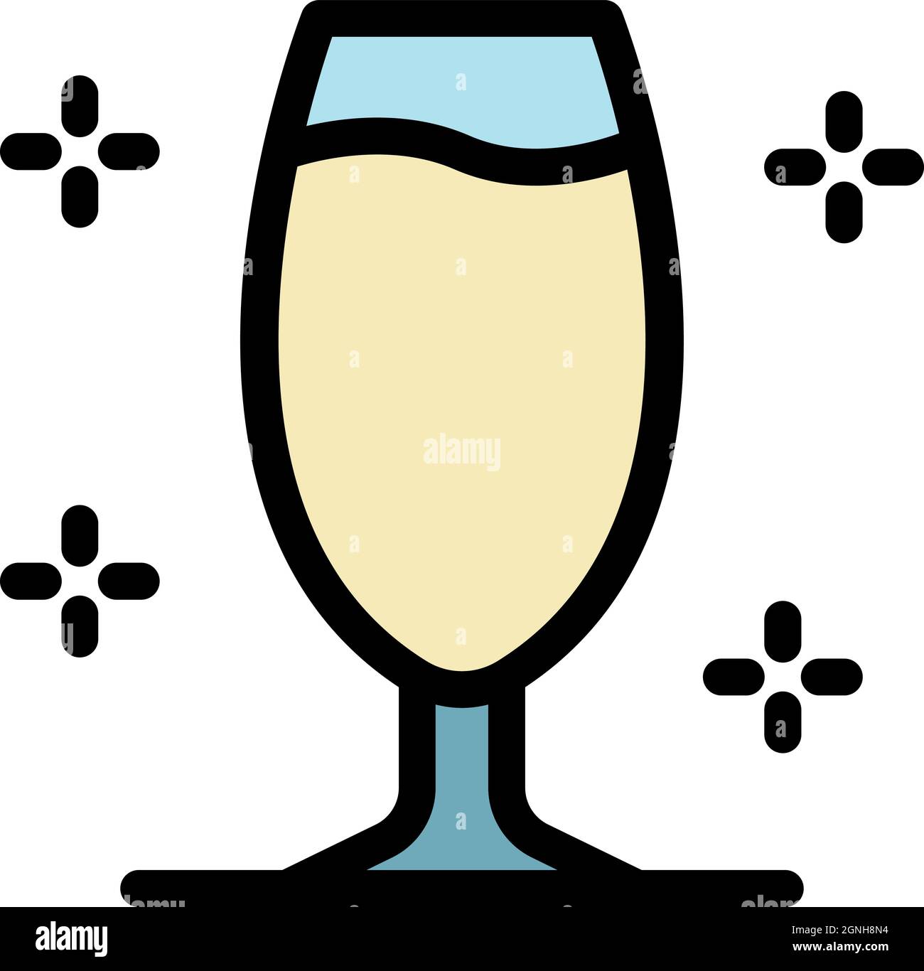 Coupe champagne icon. Outline coupe champagne vector icon color flat ...
