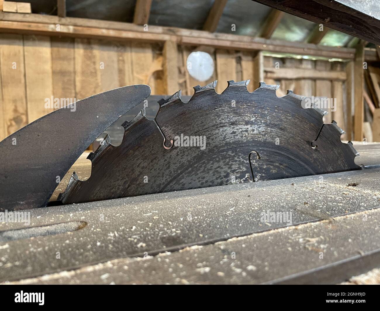 Closeup of a rusted metal saw tool in a warehouse Stock Photo - Alamy