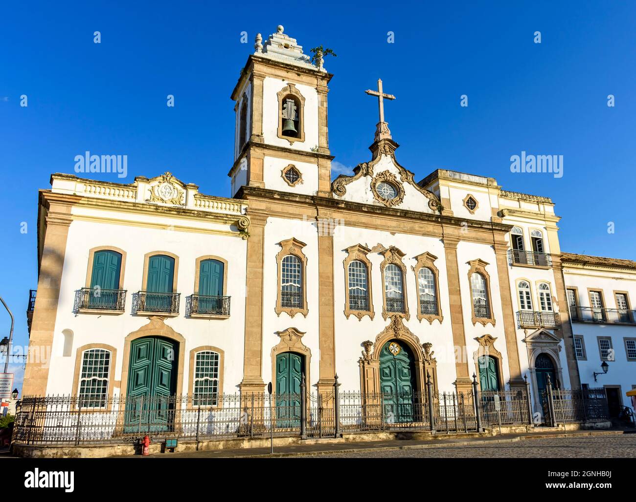 Rococo-style facade of a old church created in the 18th century in the ...