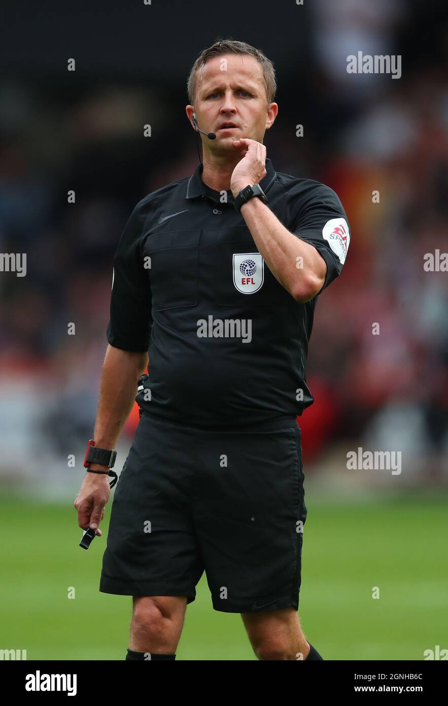 Sheffield, England, 25th September 2021. Referee David Webb during the ...