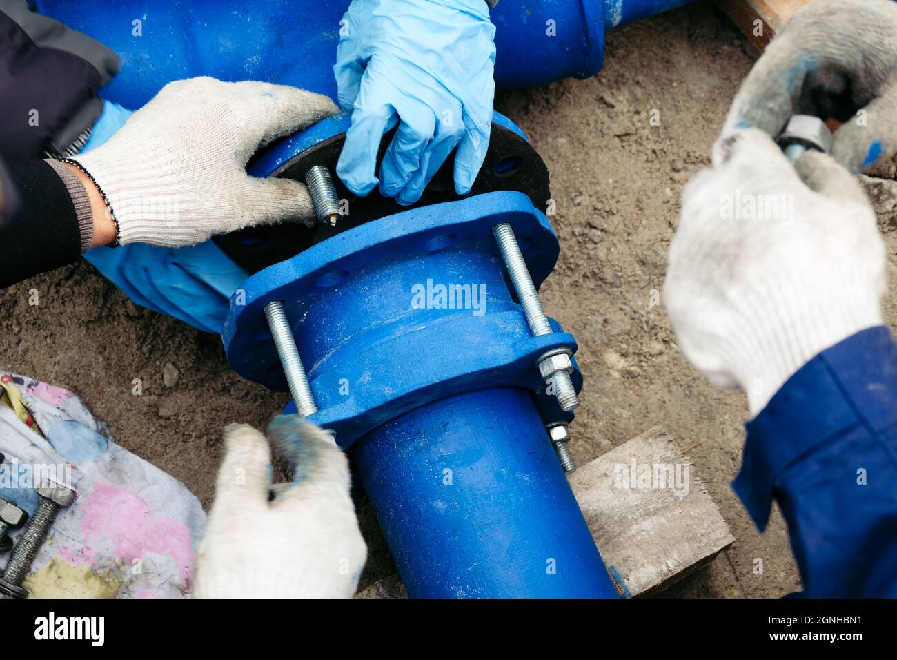 Water pipeline repair hi-res stock photography and images - Alamy