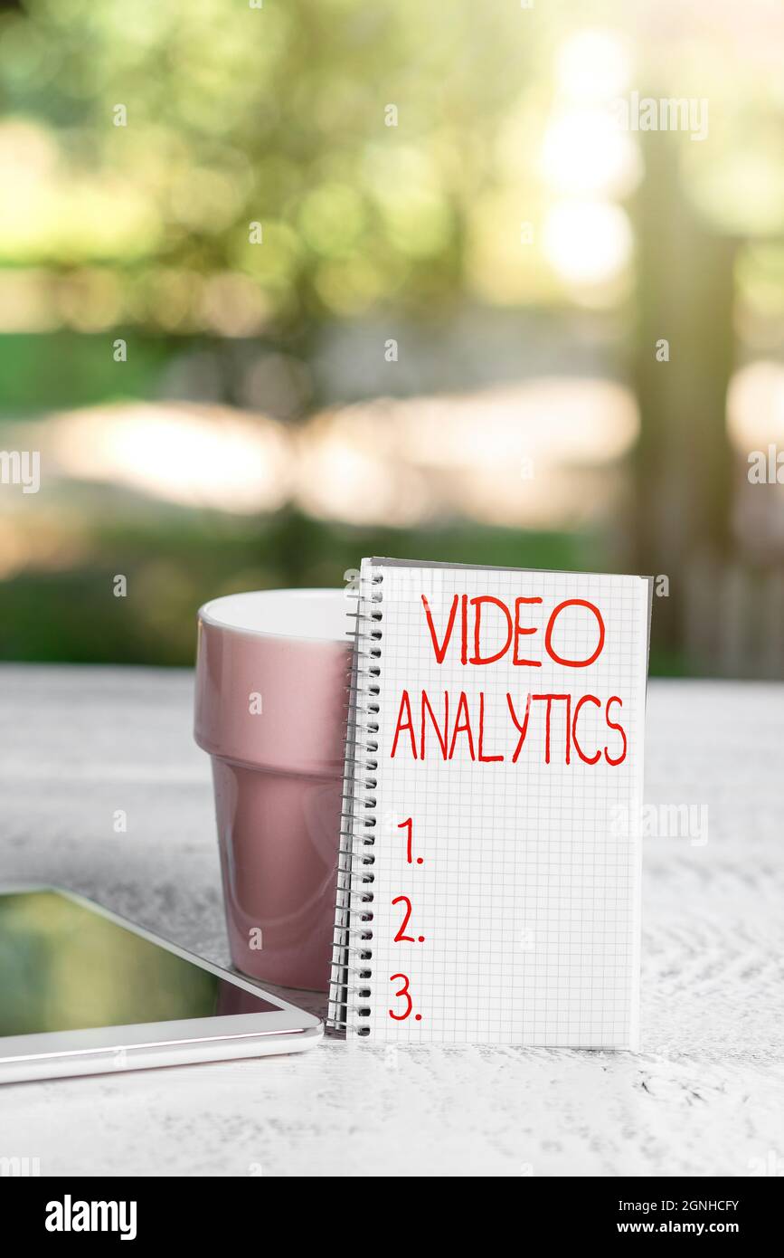 Conceptual display Video Analytics. Business showcase analyzing video ...