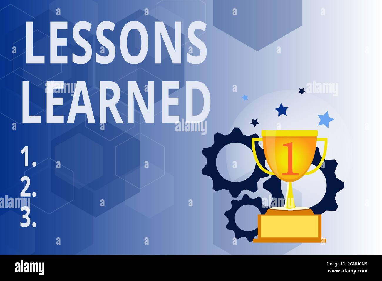 Text caption presenting Lessons Learned, Concept meaning information ...