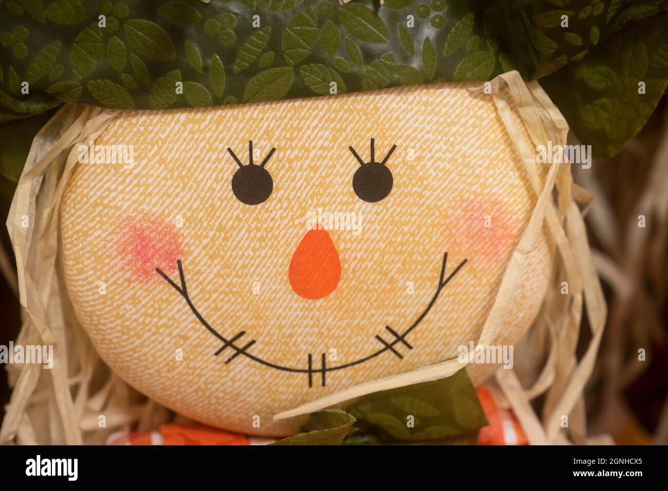 An Happy smiling Halloween scarecrow puppet decorations.alloween ...