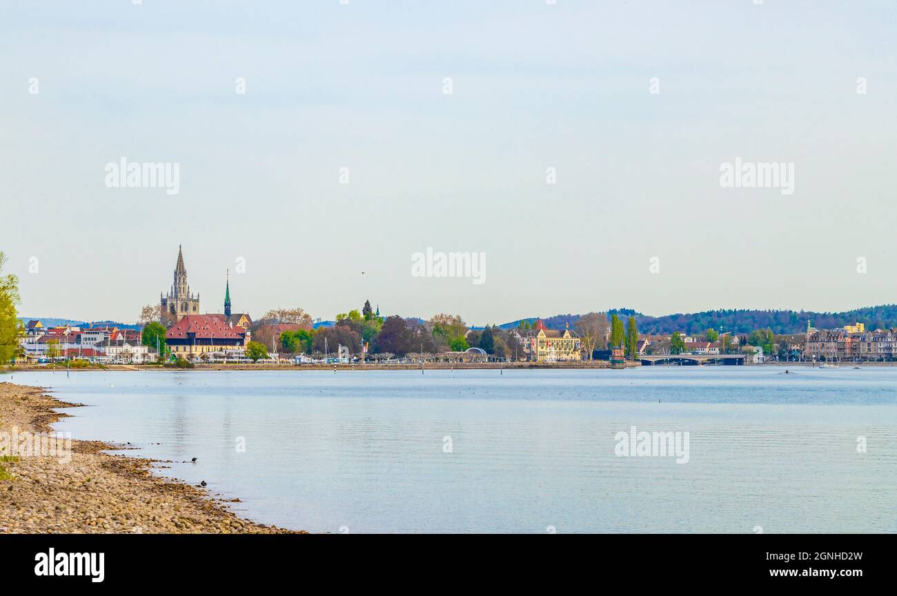 Lake Constance Bodensee landscape panorama from the Seeburgpark in ...