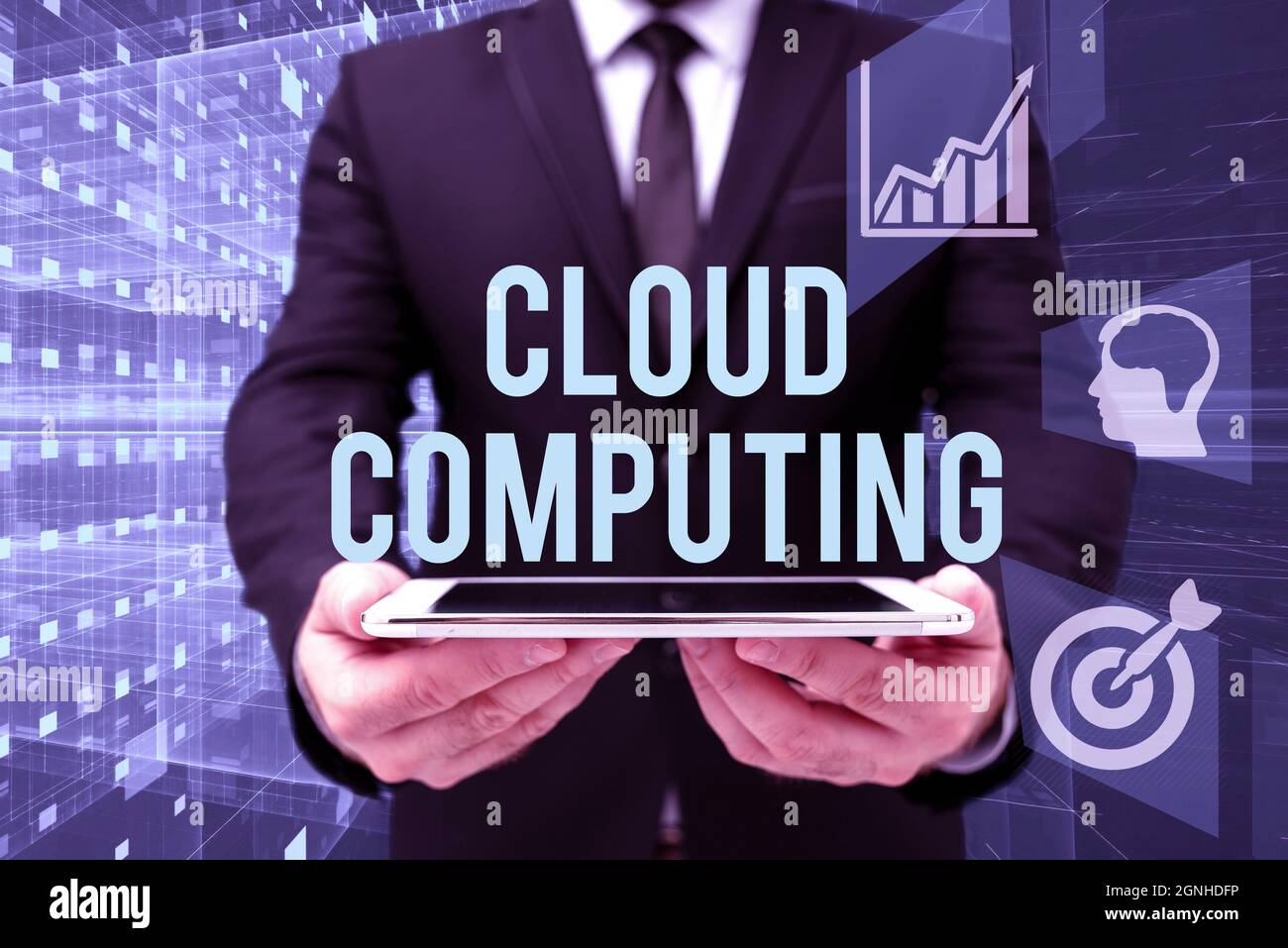 Sign displaying Cloud Computing. Business idea use a network of remote servers hosted on the ...