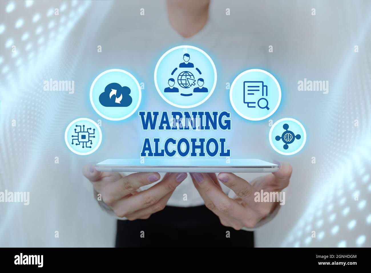 Conceptual display Warning Alcohol. Word Written on messages appear on ...