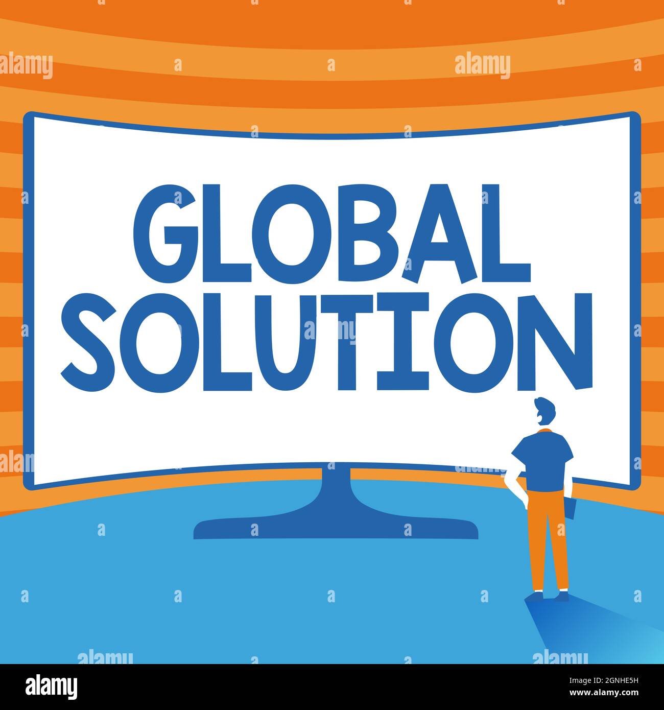 Text caption presenting Global Solution. Business concept dealing with ...