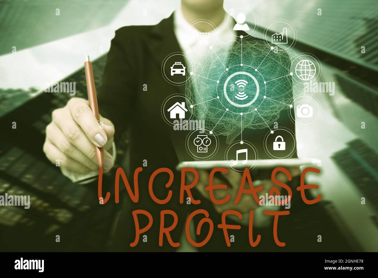 Hand writing sign Increase Profit. Business idea amount of revenue ...